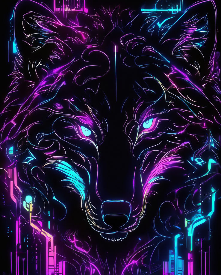 Facing forward wolf by Kwao Anyimiah - Playground