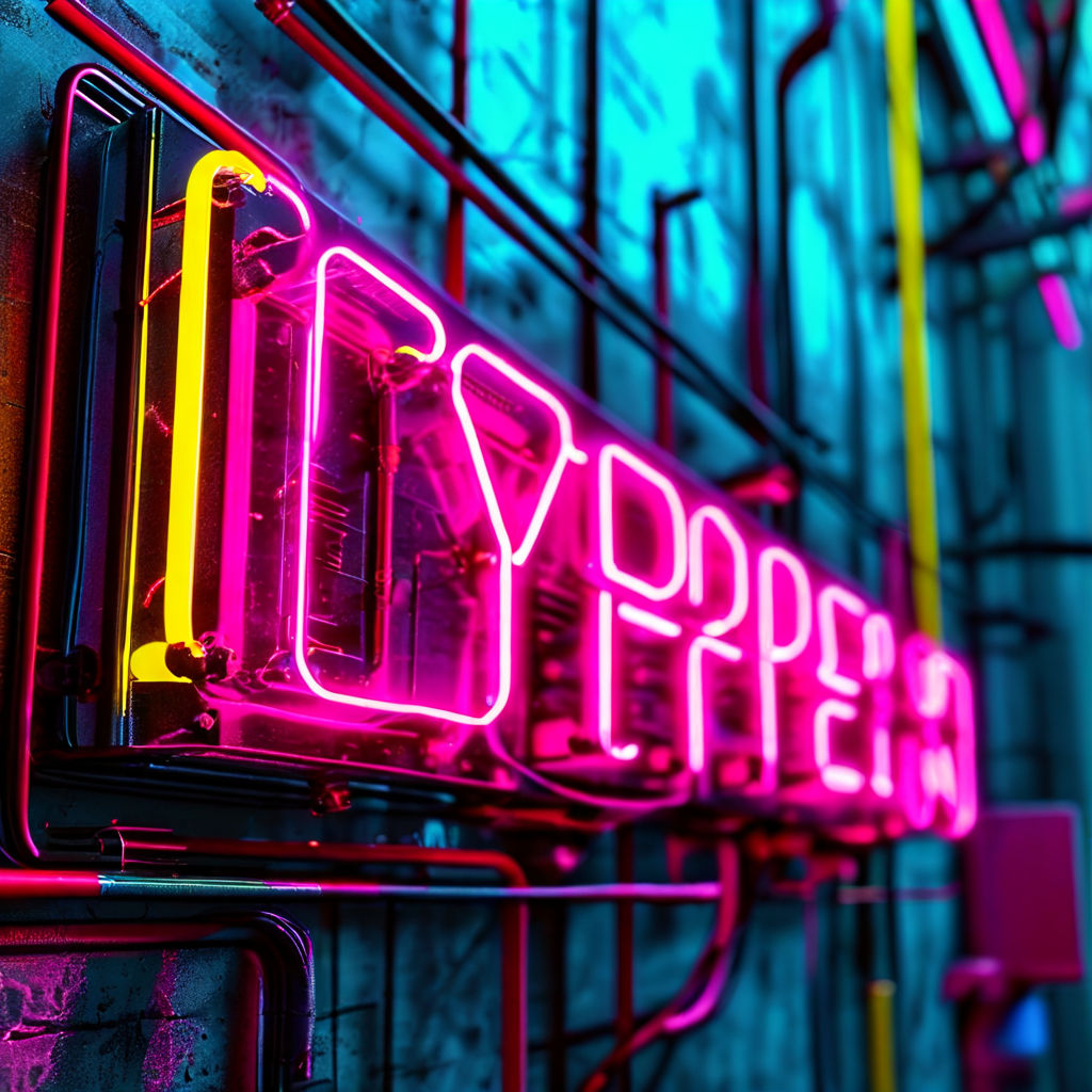 Cyberpunk neon sign by hh Amega - Playground