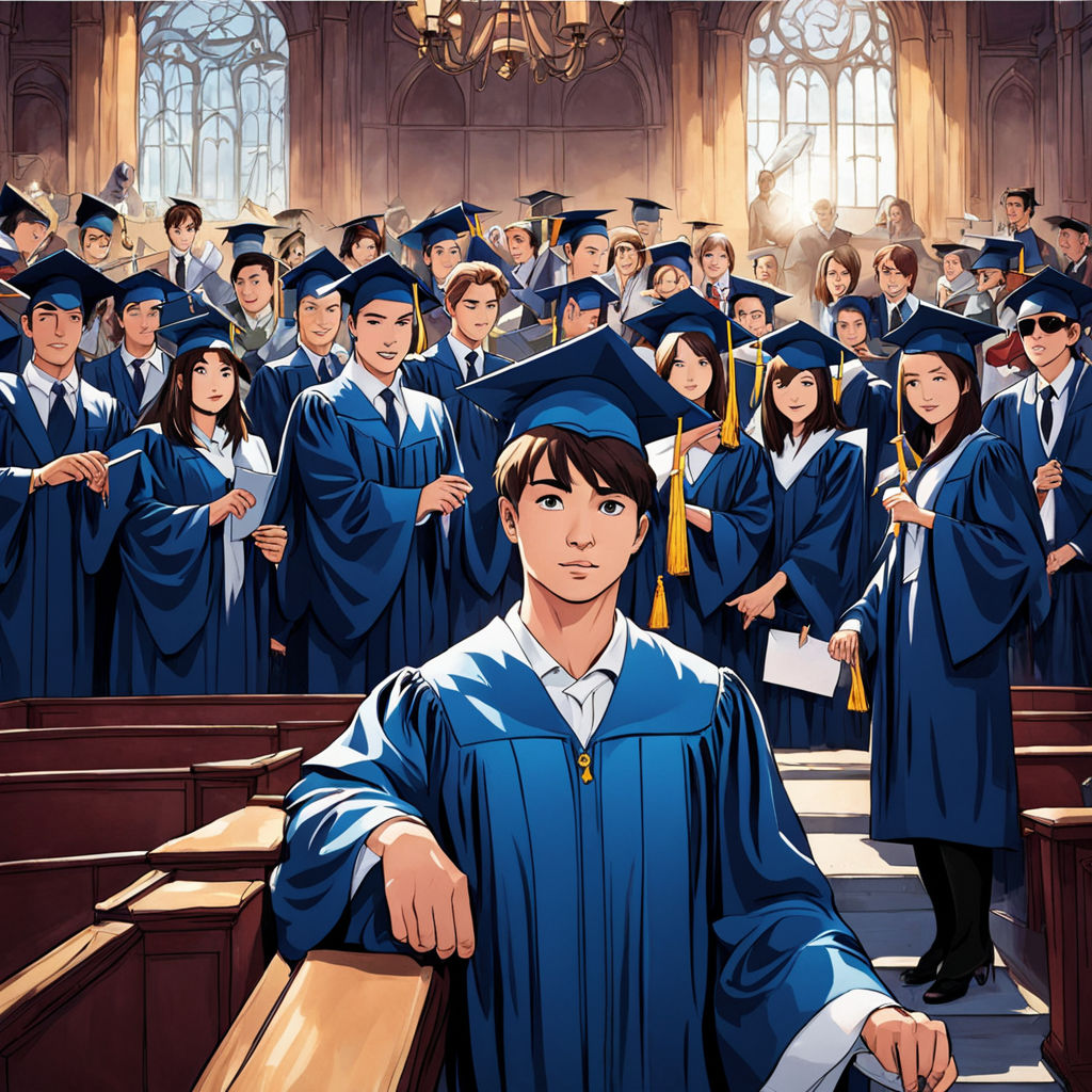 Comic version of graduation photos by 14高以柔 - Playground