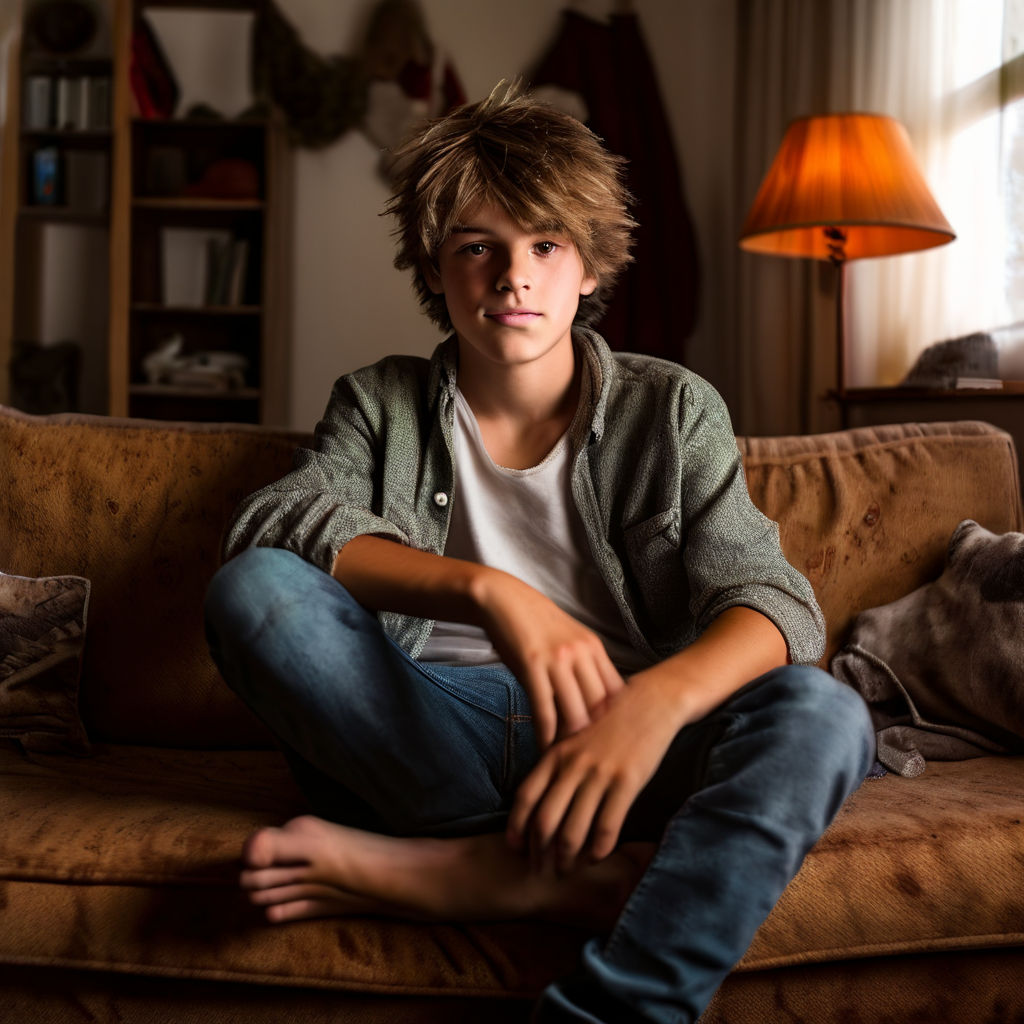 A teen boy barefoot on couch by Filip “Fifo” Farkaš - Playground