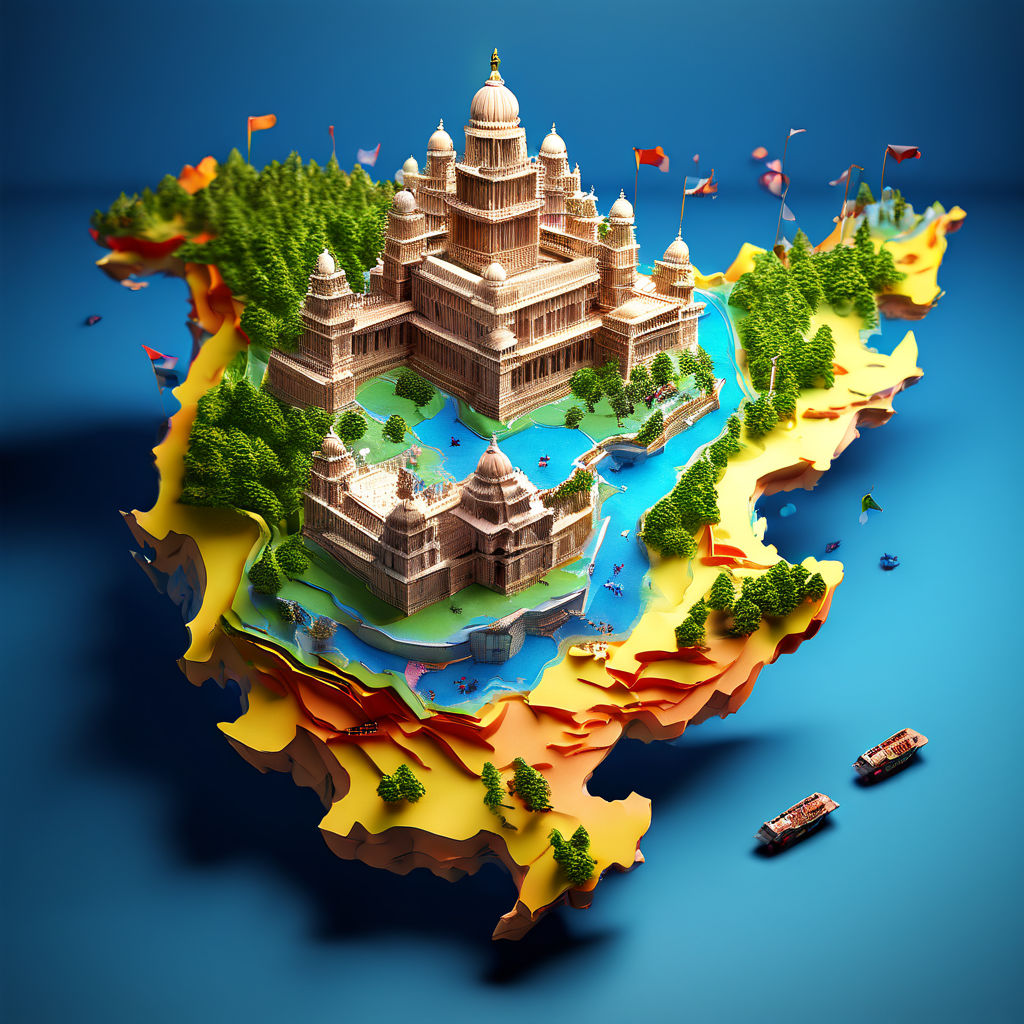 India political 3d map by LIPIKA CREATIONS (NB JOSHI) - Playground