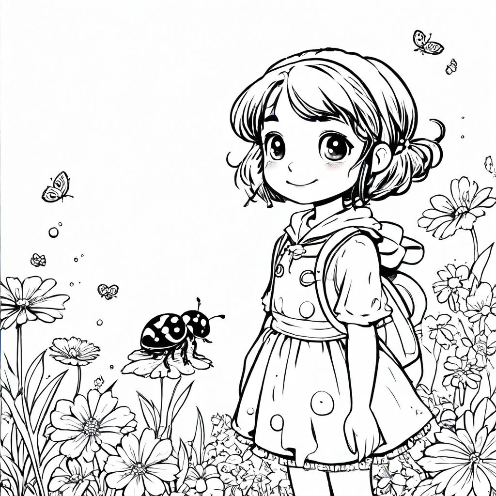 Black and white outline art for kids coloring book page an l... by ...