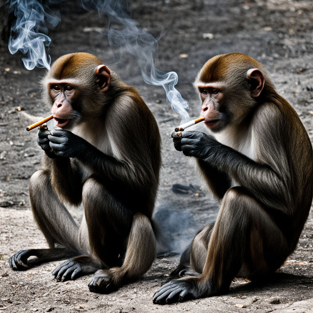 Monkeys smoking by Morse Code - Playground