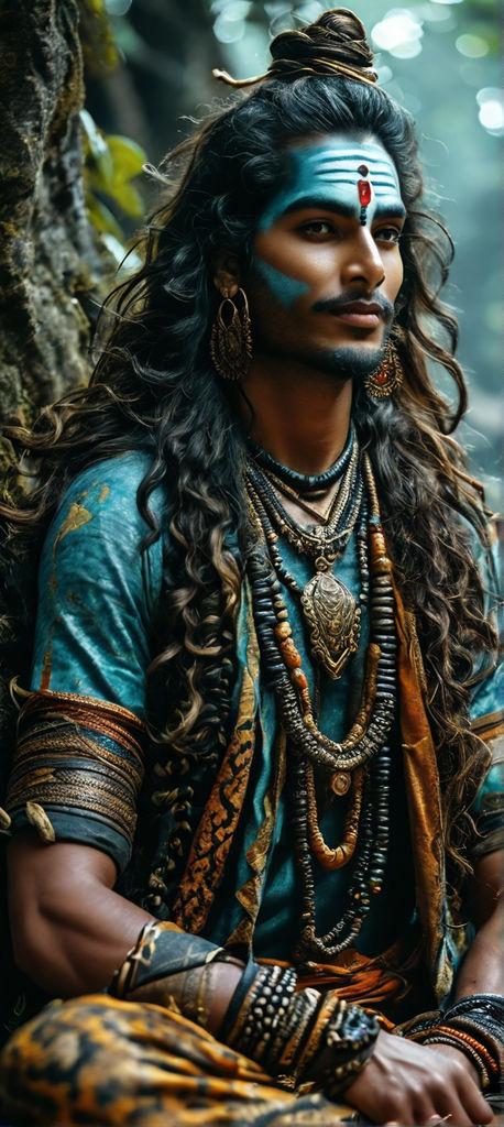 Full-grown Lord Shiva portrait by Anand Mohan - Playground