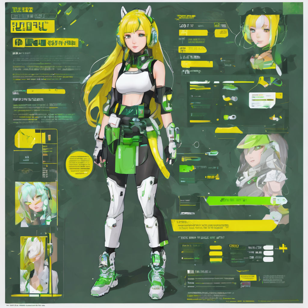 Create a full body character reference dnd sheet cartoon ani... by ...