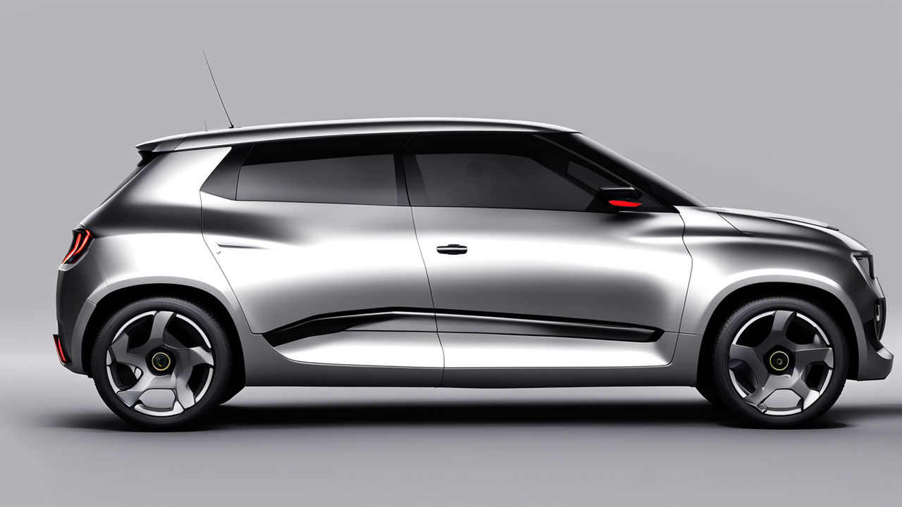 Generate a side view image of the 2025 Renault 5 by Noor Ch - Playground