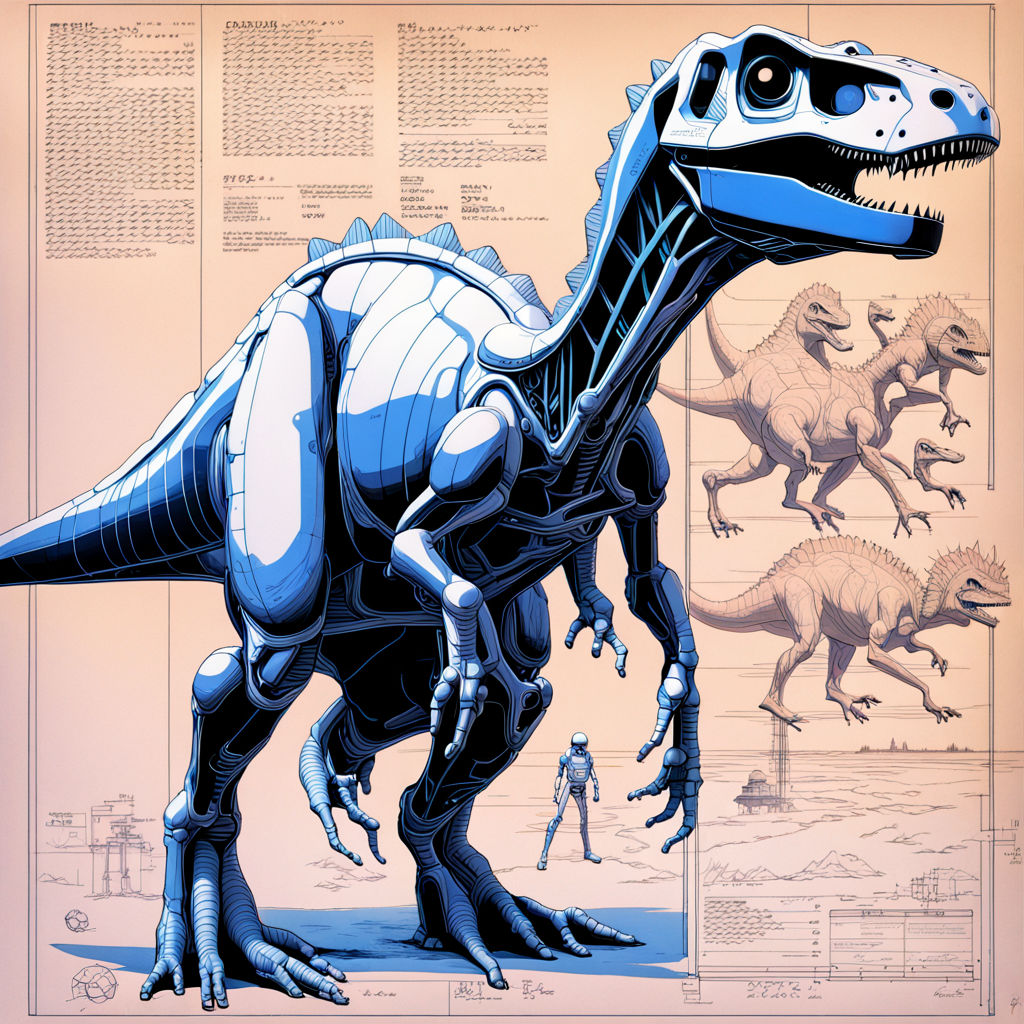 Posterized ghibli masterpiece dinosaur "ultra detailed anat... by ...