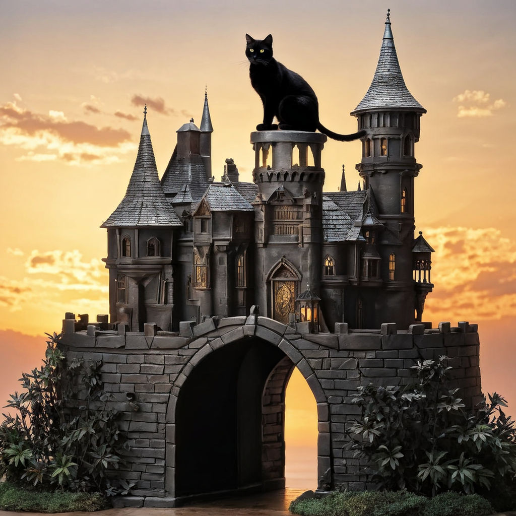 Castle centerpiece intricately carved stone architecture by Piggy ...