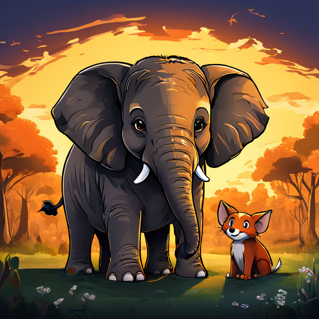 Elephant and Fox cartoon explore each other's differences ... by Soniya ...