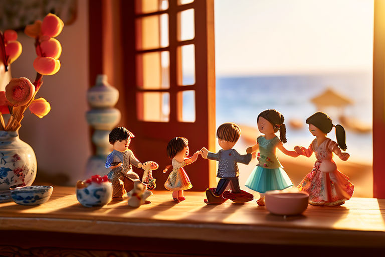 A heartwarming scene depicting a family of labubu characters by ...
