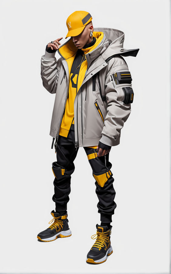 Cyberpunk techwear streetwear look and clothes by Isaac Murici - Playground