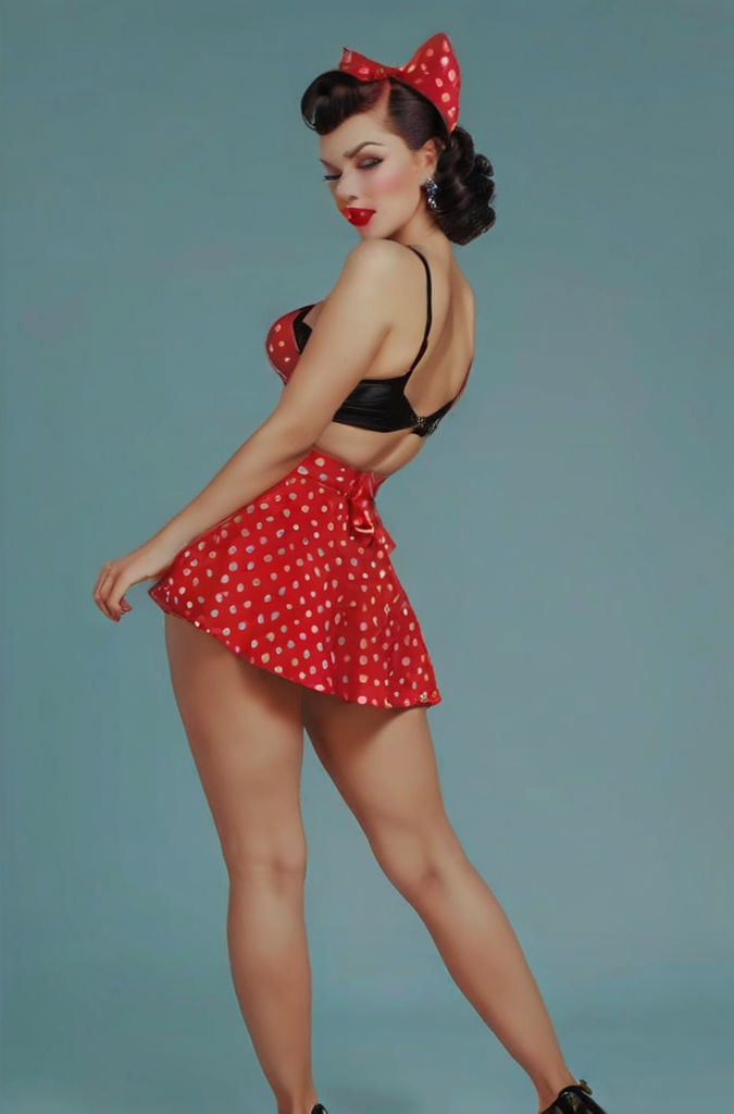 A beautiful and sexy woman in a classic pin-up pose by charity ryder - Playground