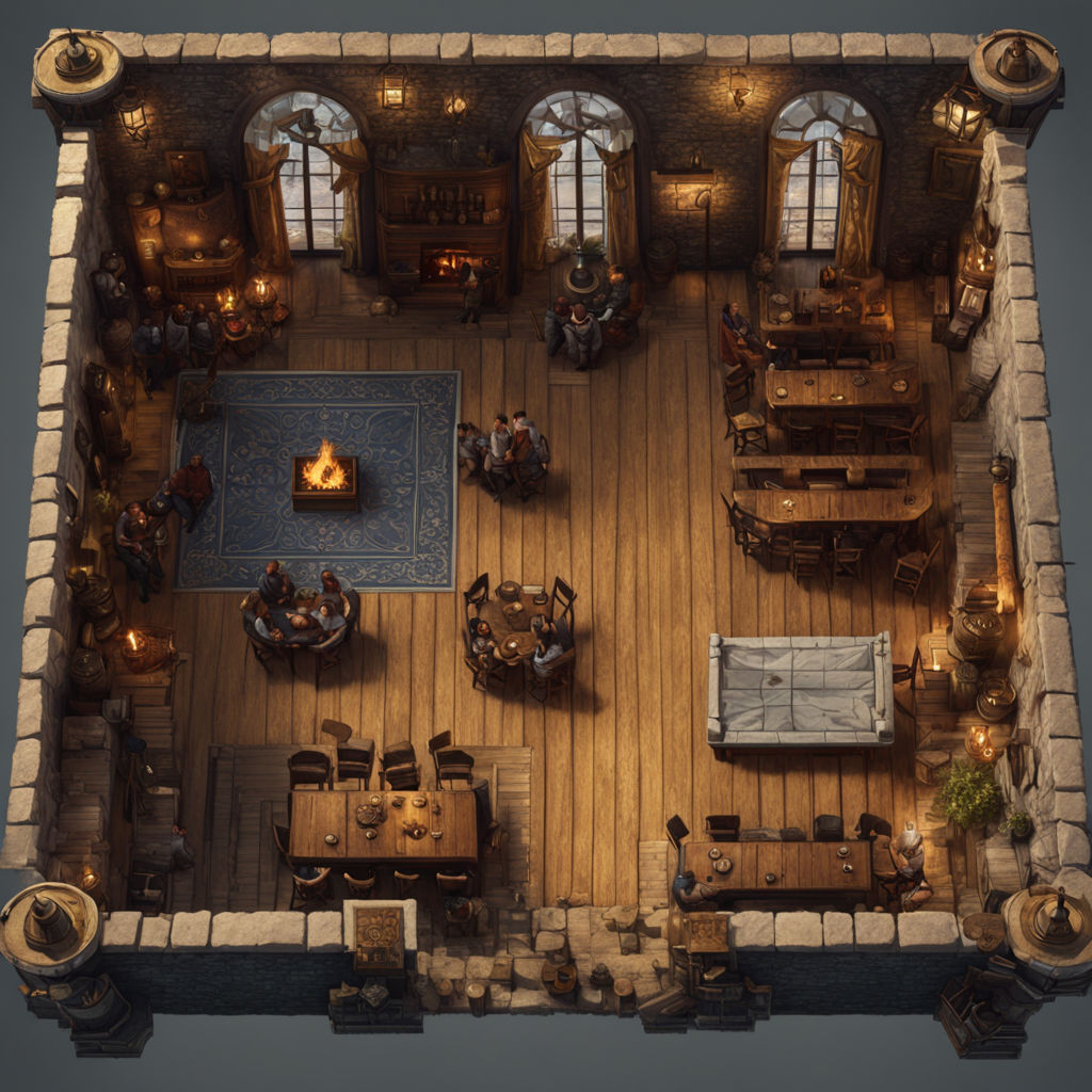 (AD&D medieval fantasy style) 2D DnD battlemap by Oggure - Playground