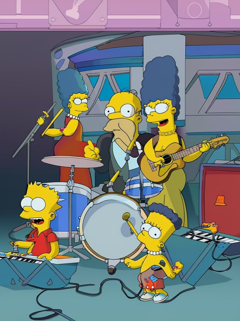 The Simpsons are posing for a photo on stage by Antonio Brandao ...
