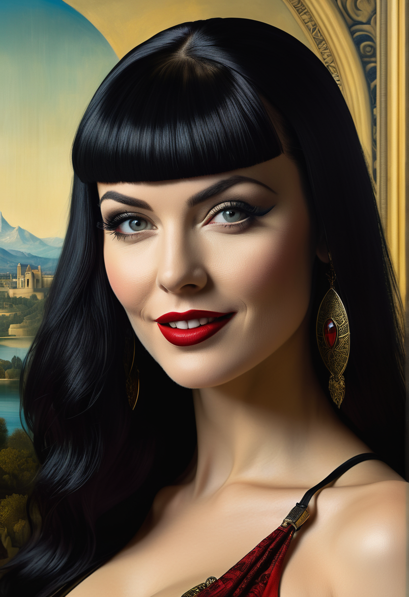 Vampirella posing with the enigmatic smile of the Mona Lisa by VisionBlue - Playground