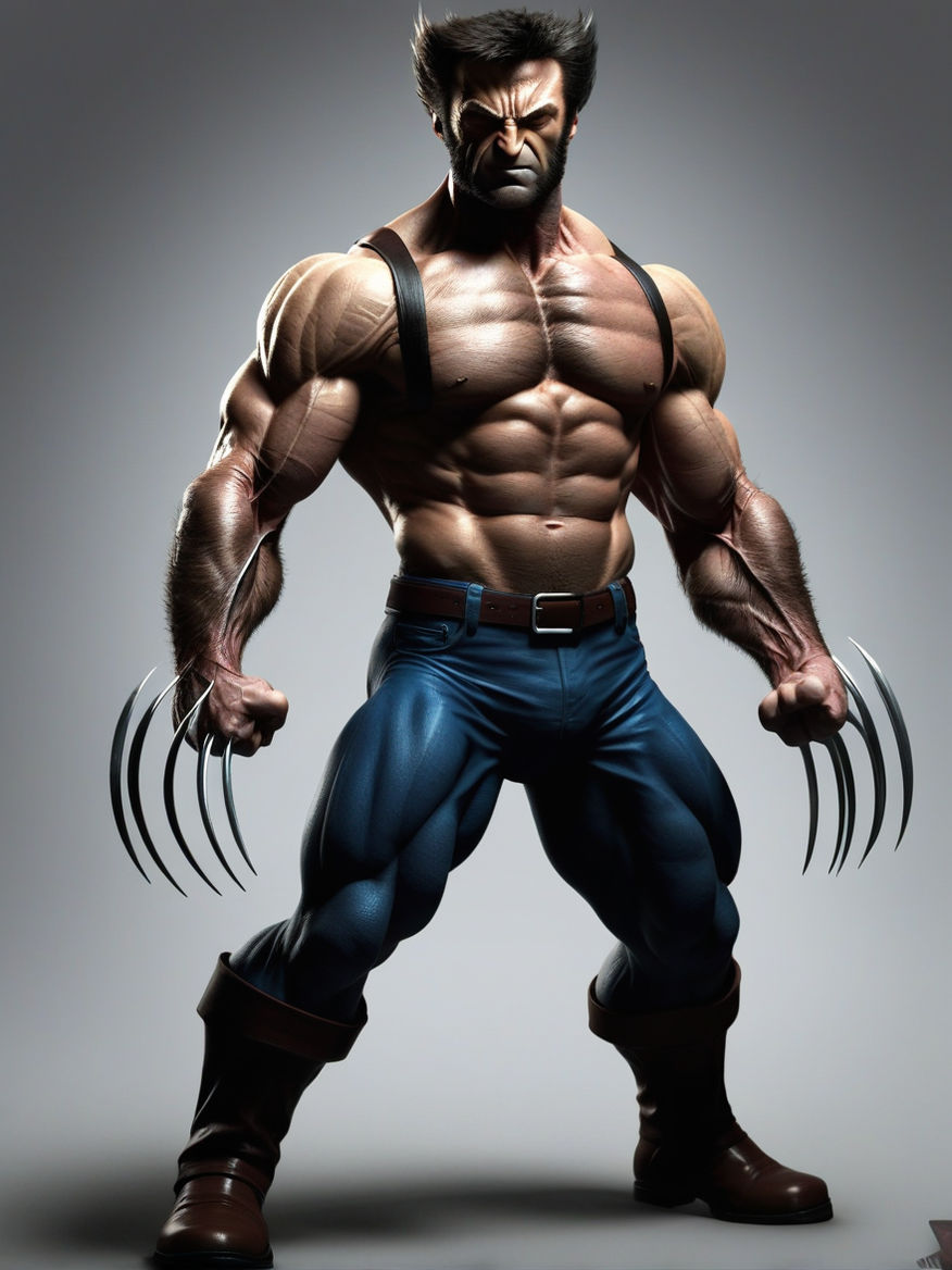 Super muscular wolverine by Xelo - Playground