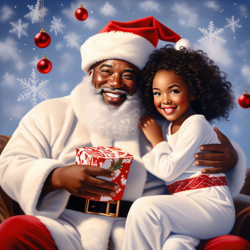 Traditional African American Santa Claus with an African Ame... by RL ...