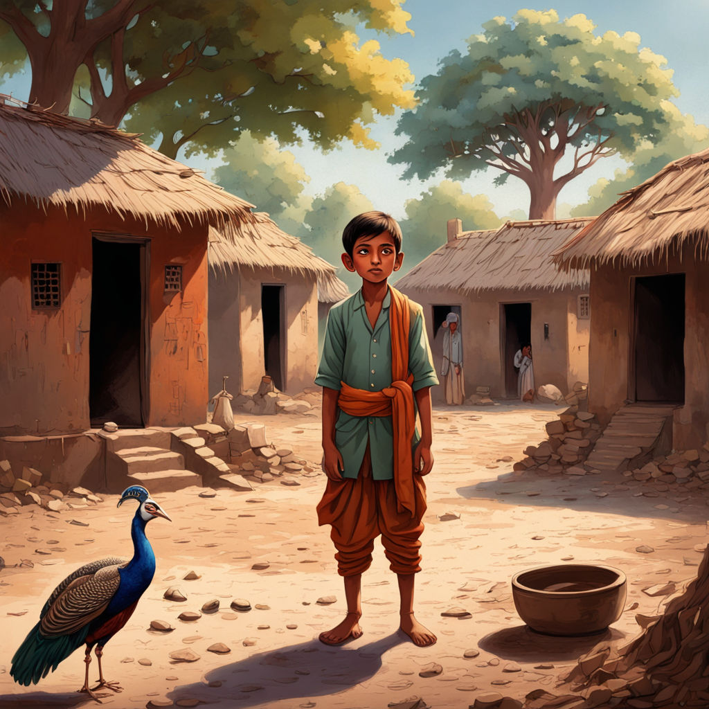 Boy in rustic Indian village setting by masti jack Javk - Playground