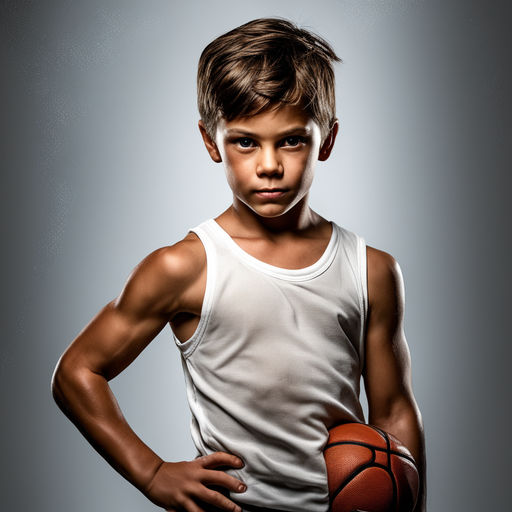 Portrait. boy. 8 year old. Muscular. Jacked. Built. Beautif... by Neth ...