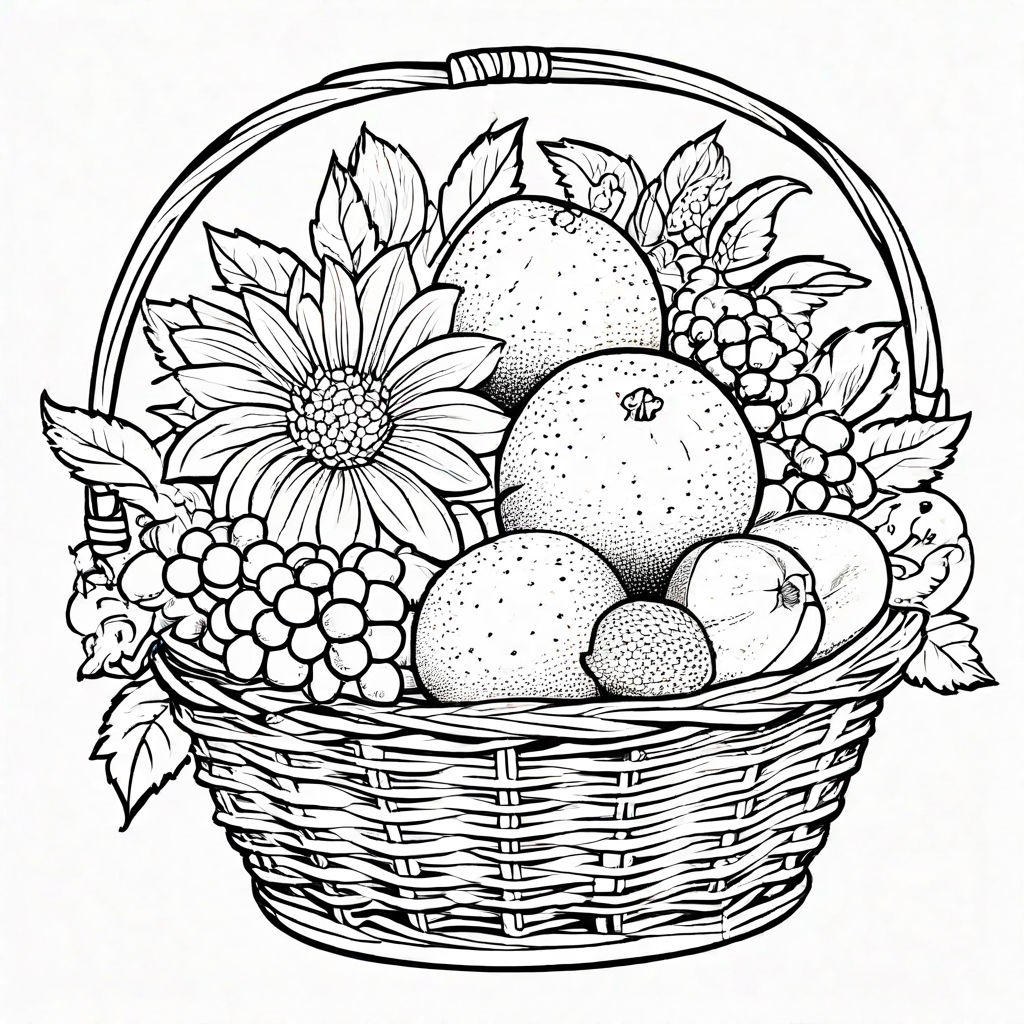 A cartoon-style coloring page featuring an intricately drawn... by ...