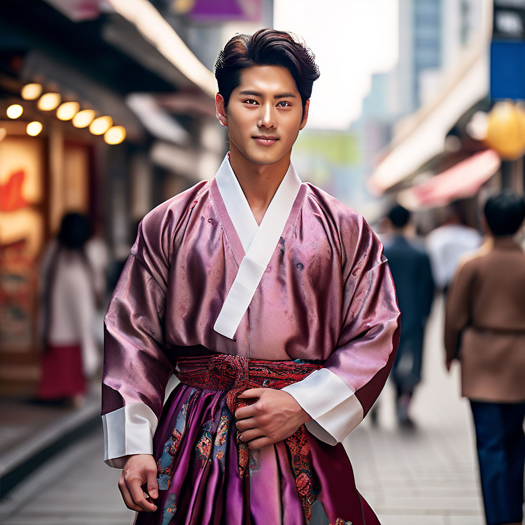 Handsome Korean man clad in traditional Hanbok by 오형근 - Playground