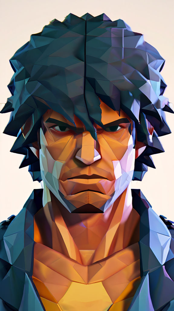 Low poly pixelated of close-up of {subject) by Fabio Destro - Playground