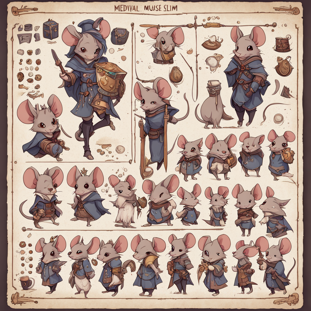 Medival mouse slim character sheet by John Moro - Playground