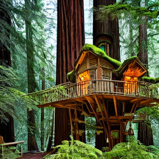 Treehouse in the redwoods by issalindaloria - Playground