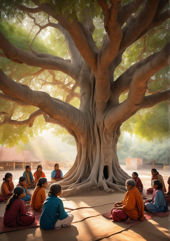 A rustic Gurukul building nestled in the foothills of the Hi... by ...