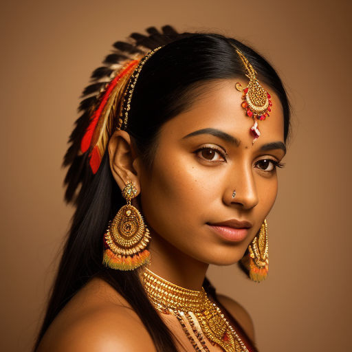 Generate half body and face portrait of amazonian indian wo... by ...