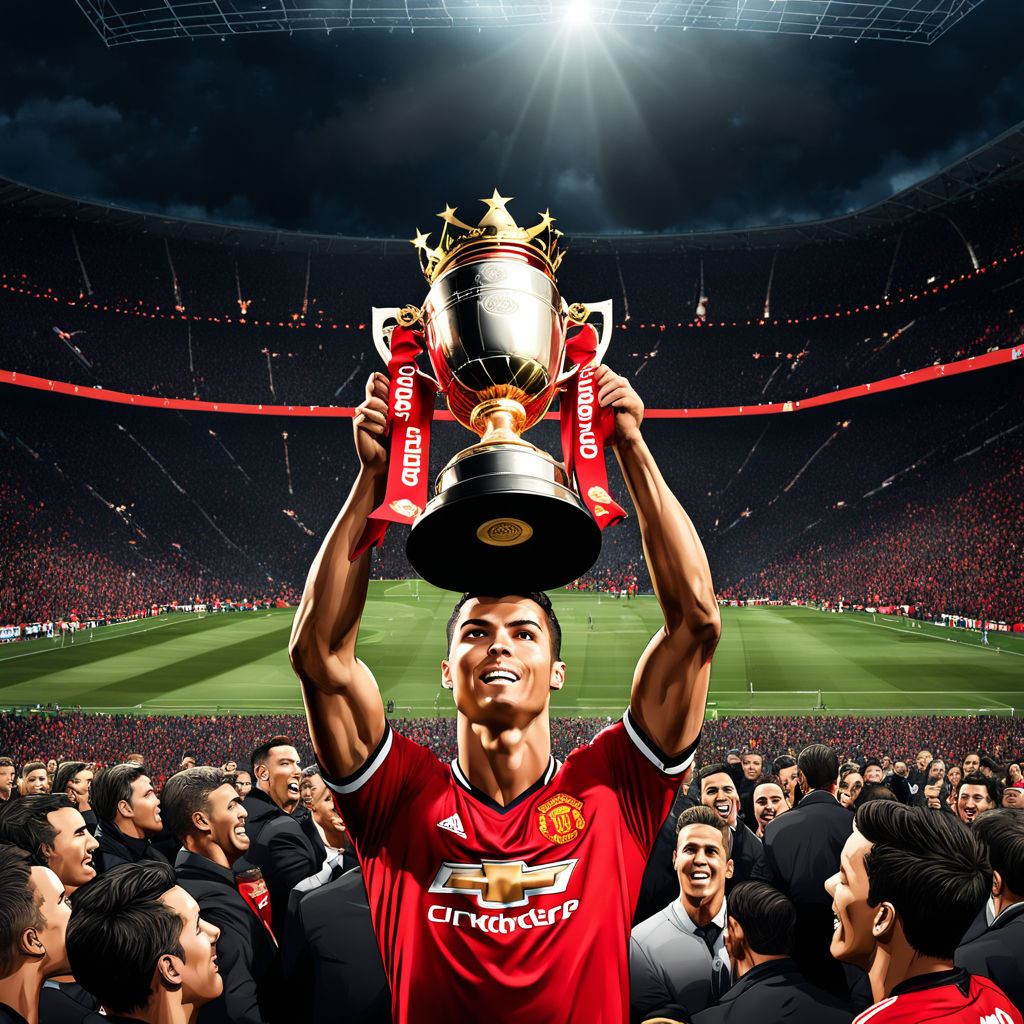 Cristiano Ronaldo wearing the iconic Manchester United jerse... by ...