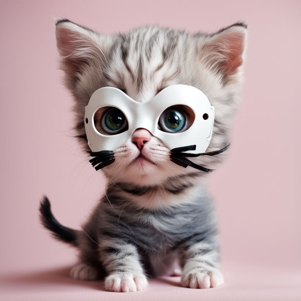 A cute baby cat with a mask on by 룰루랄라 - Playground