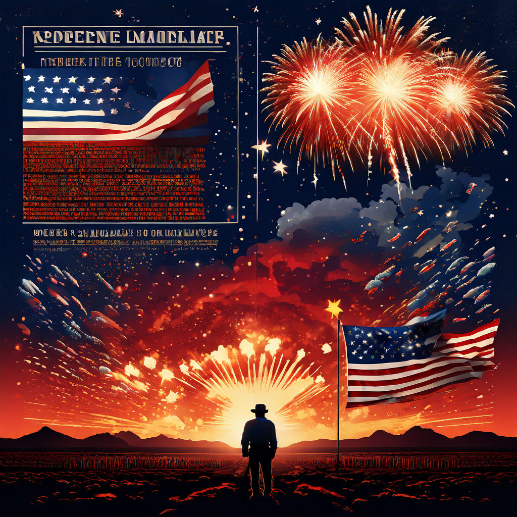Independence Day commemorative elements include posters of I... by Jone ...