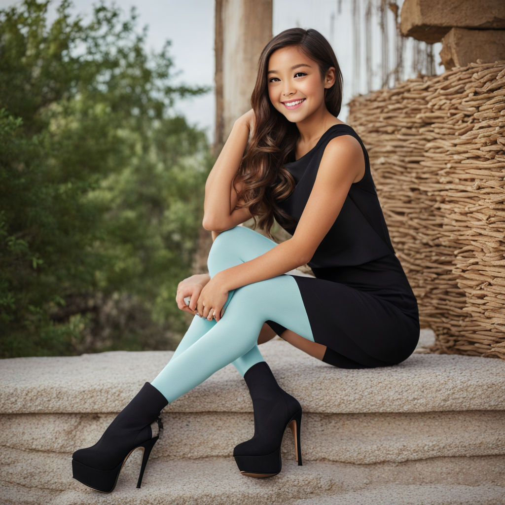 Petite Tween tights high heels leg spread by randy riley - Playground