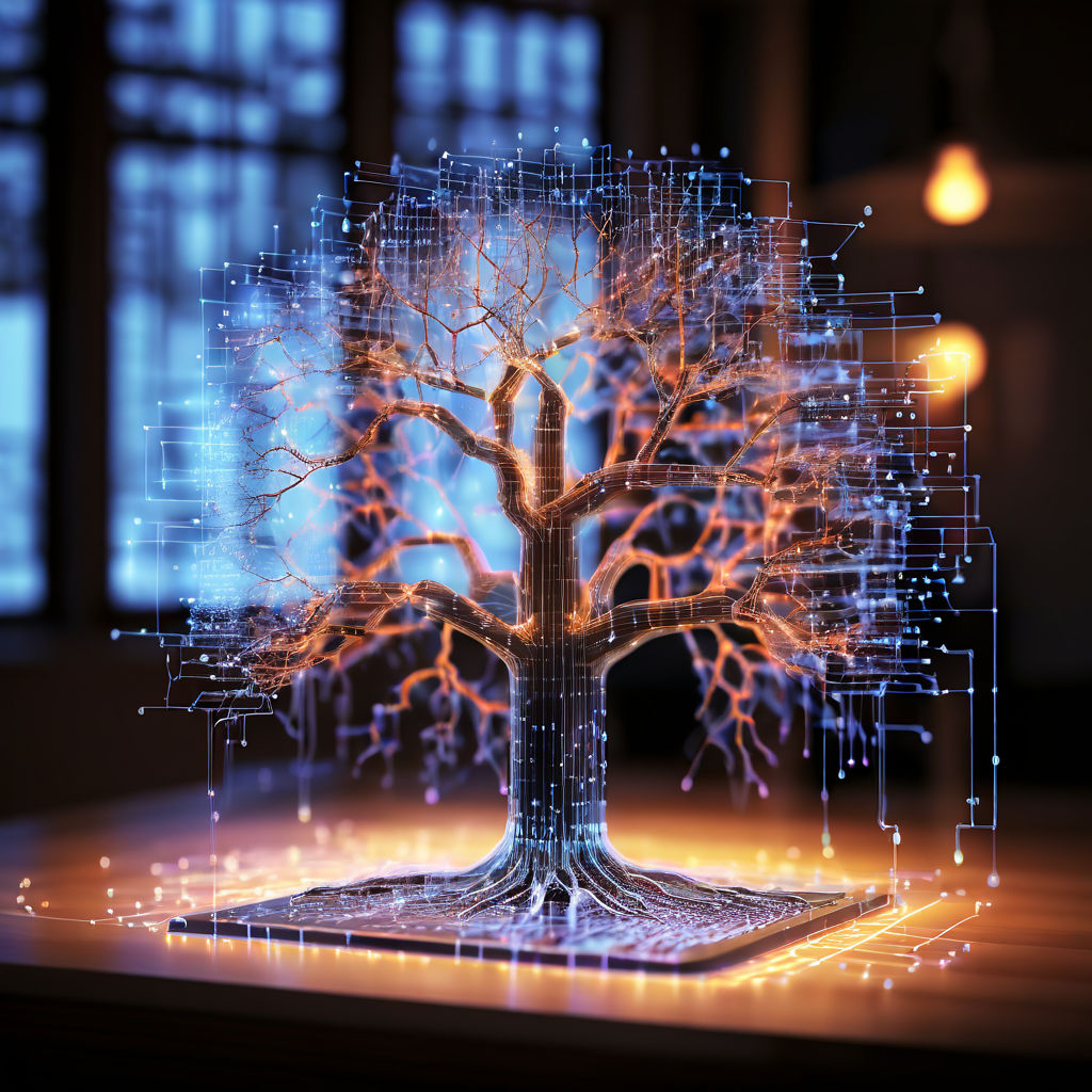 Transparent overlay of a complex coding tree diagram superim... by ...