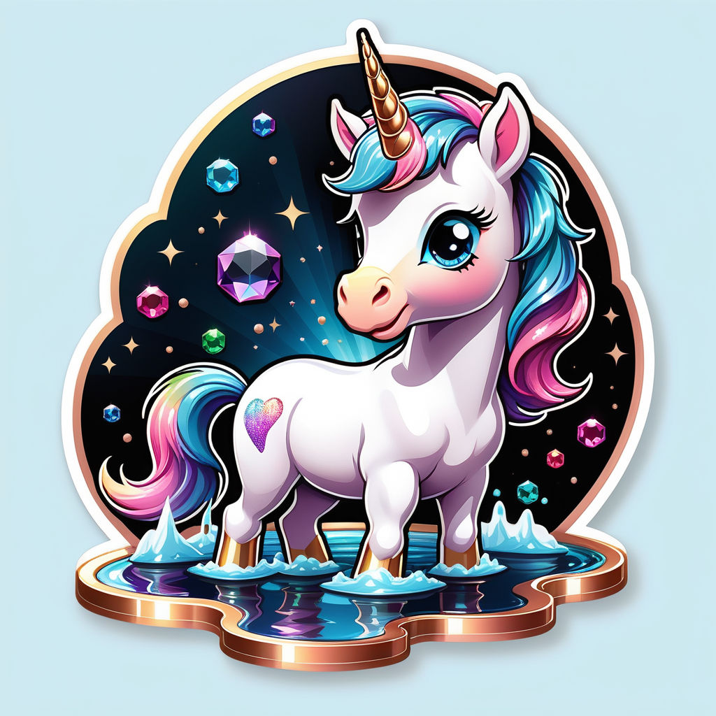 An iconic 2D flat graphic vector sticker with a white outlin... by ...