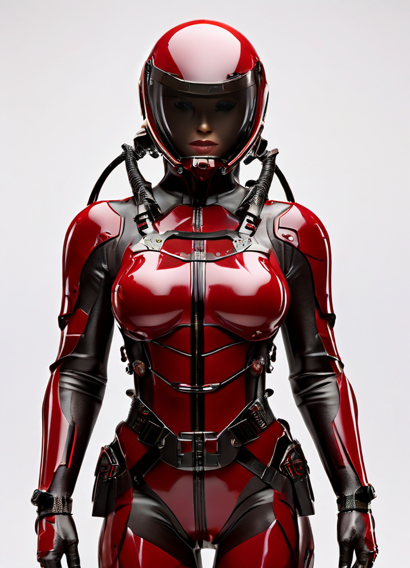 Futuristic power suit designed for a muscular woman by Wes Reib ...