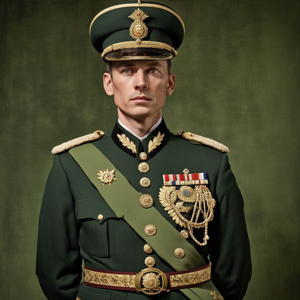 Field Marshal uniform adorning a young man by Edward Asoy - Playground