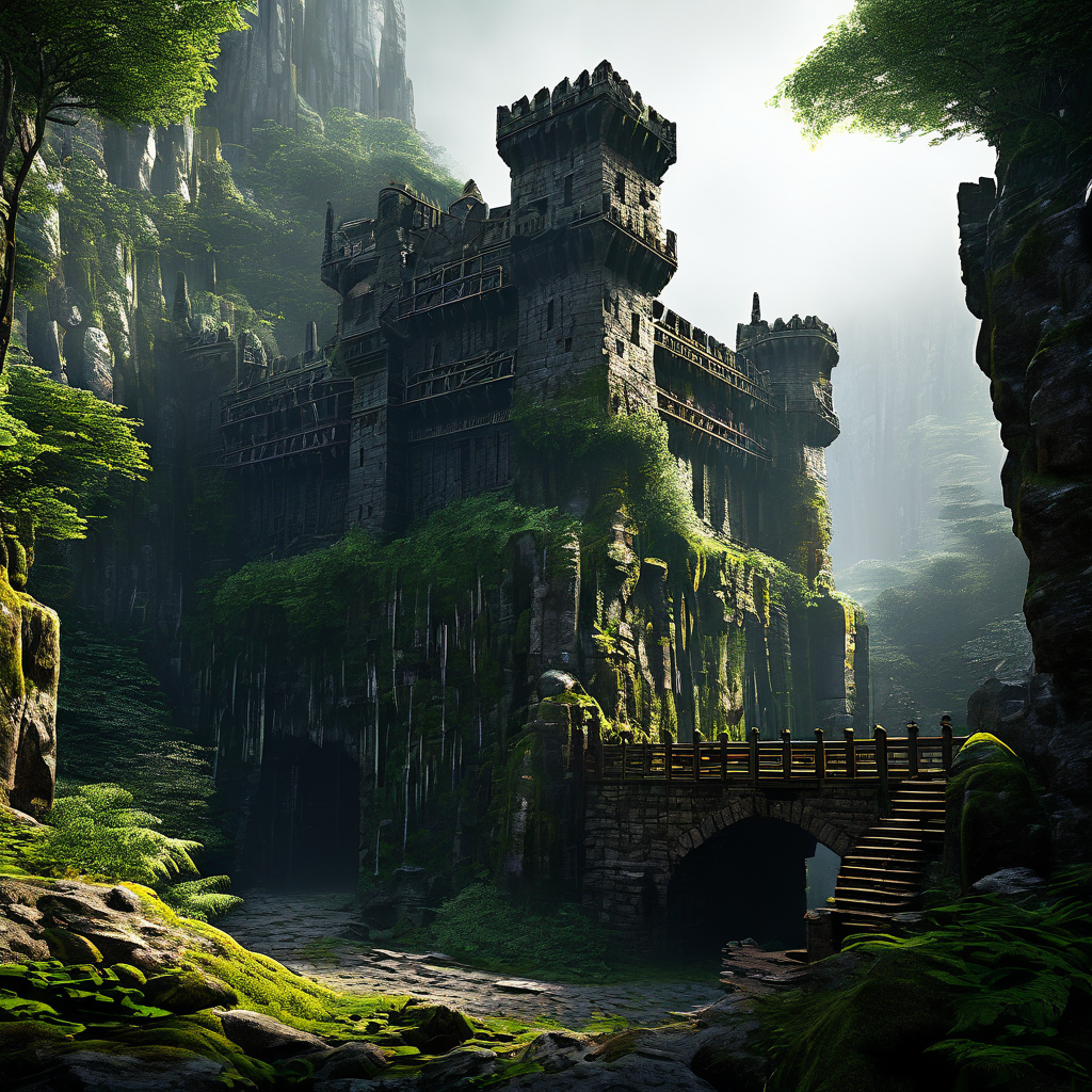 Wooden-walled fort nestled in an overgrown forest by Michael Lausier ...