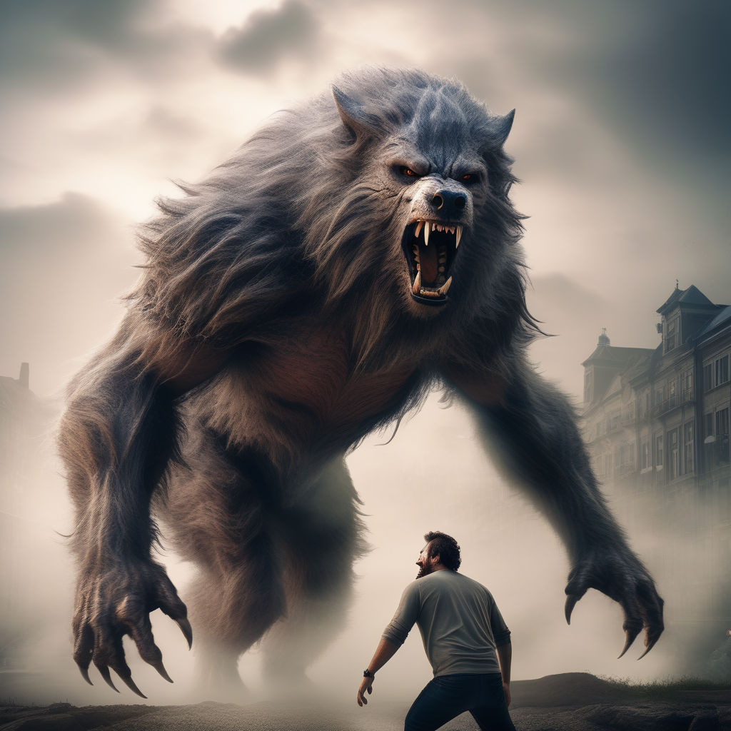 A man trasforming into a very hairy and large werewolf by Lorenzo ...