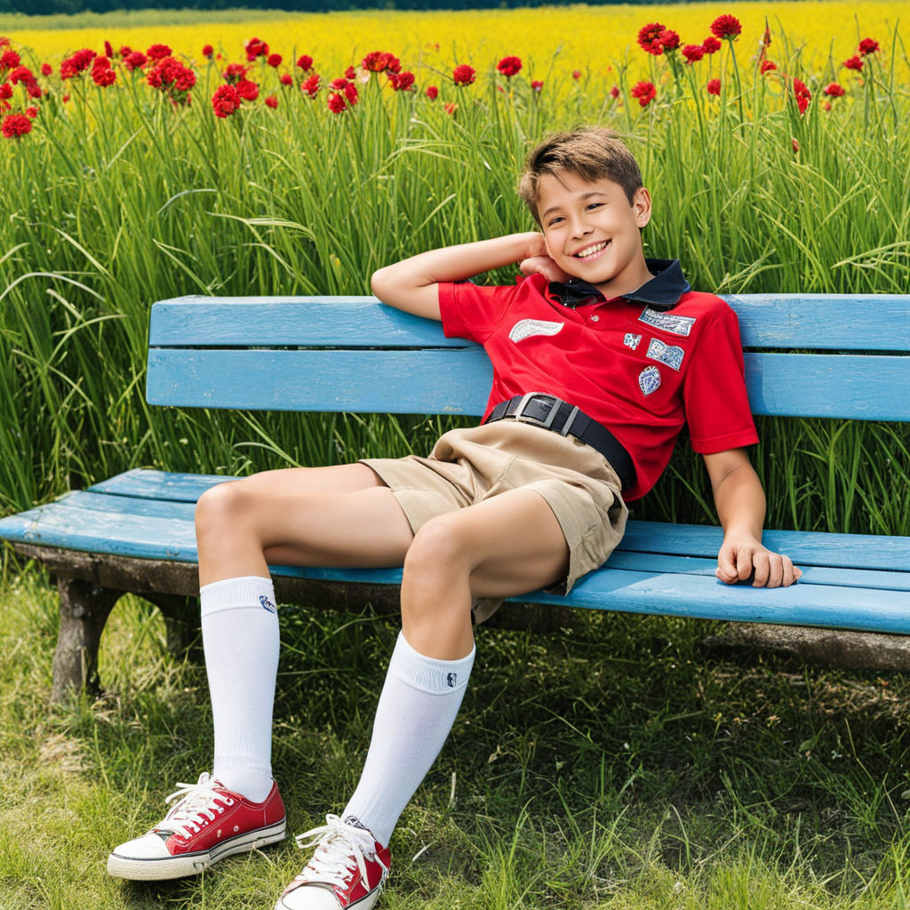 A 12-year-old boy in a scout uniform by Алексей - Playground