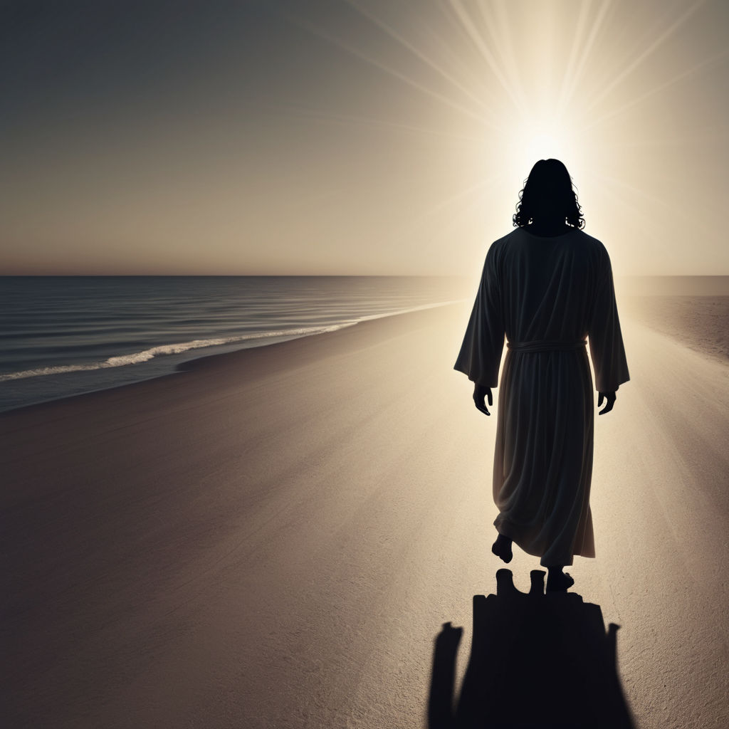 Silhouette of jesus christ walking. light of consciousness. by Poder ...