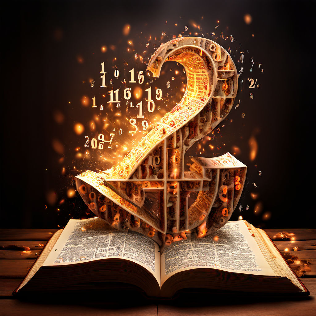 Create a picture of an open Bible full of numbers. by Ler e se ...