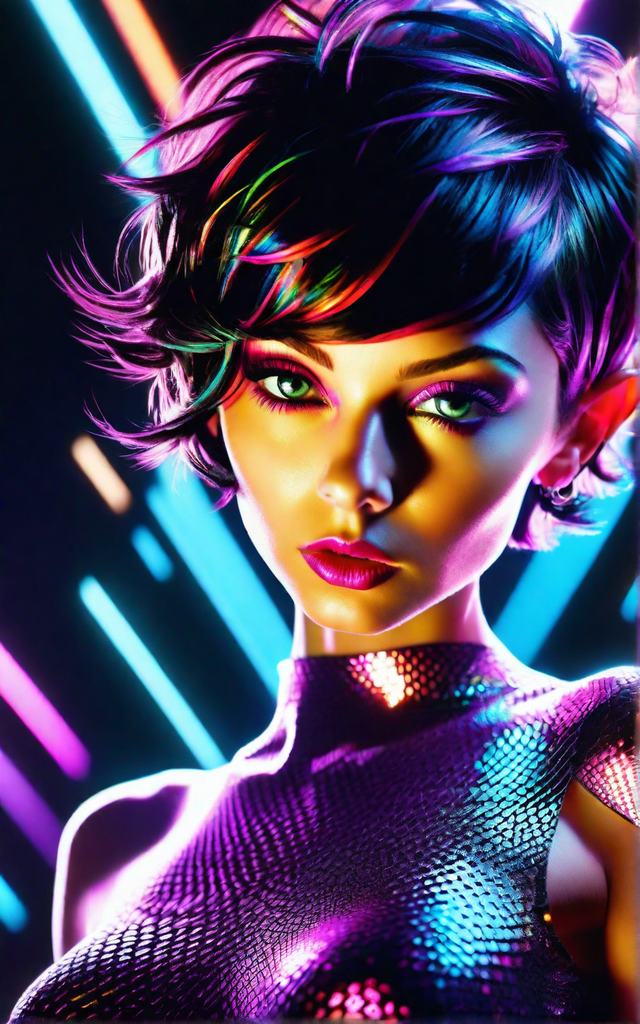 Acid pixie aesthetic. Beautiful young woman. High contrast. ... by ...