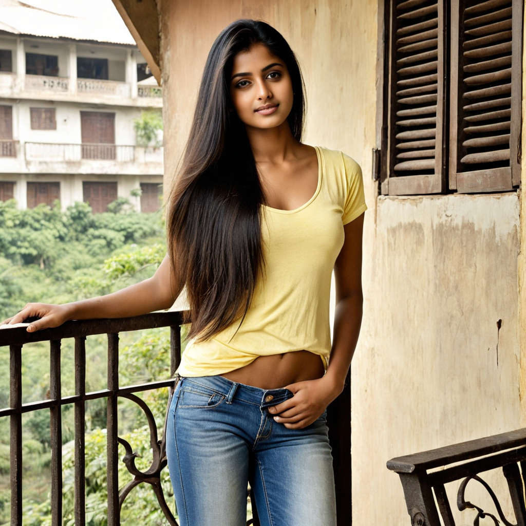 Portrait of an 18-year-old Indian girl with 11-foot -lon... by komal love - Playground