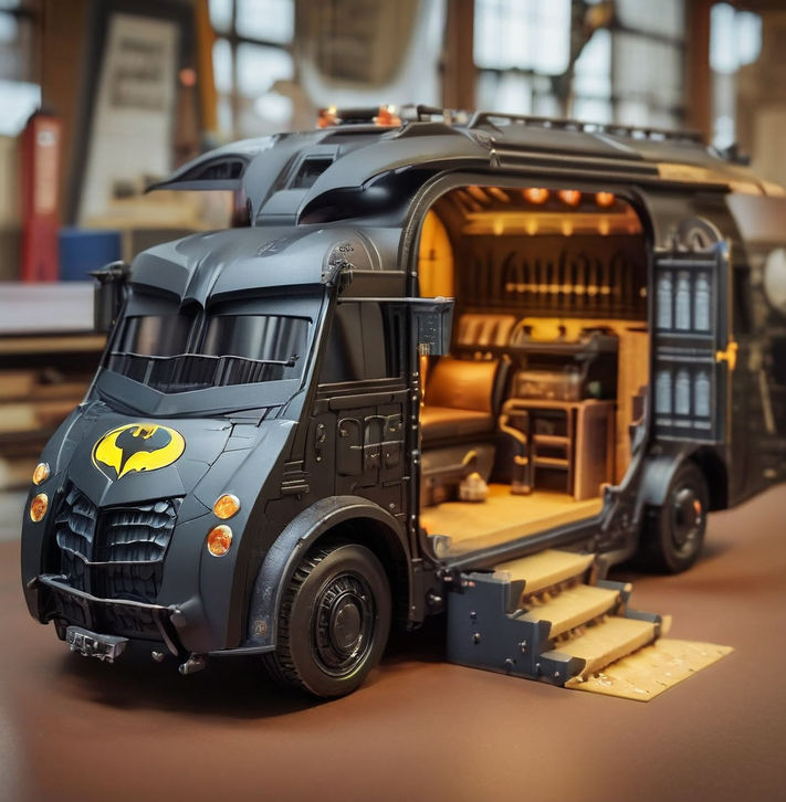 Batman van with open side view with a batmobile inside by Mario van ...