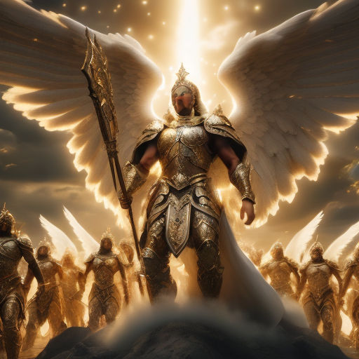 Majestic scene of A mighty army of angels (seen in full body... by ...