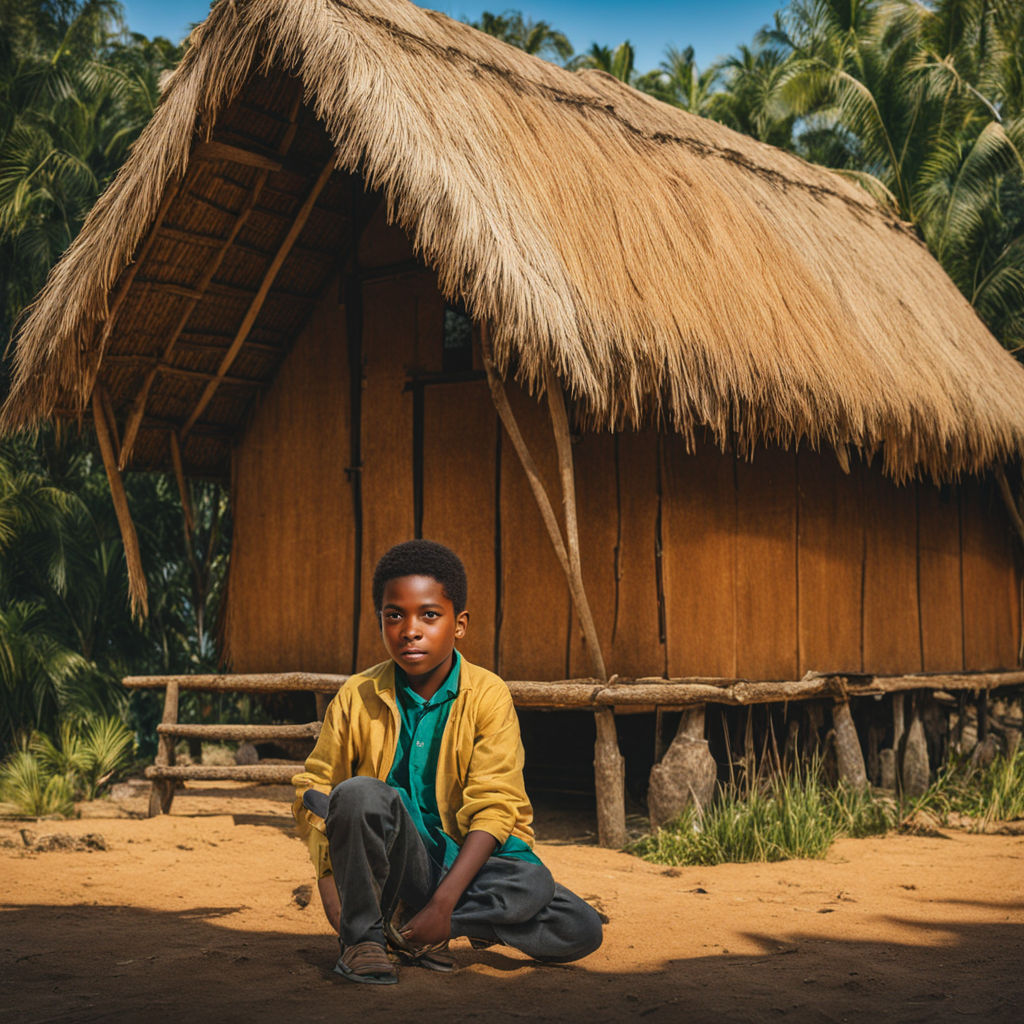 Boy in front of hut by Yurry SH - Playground