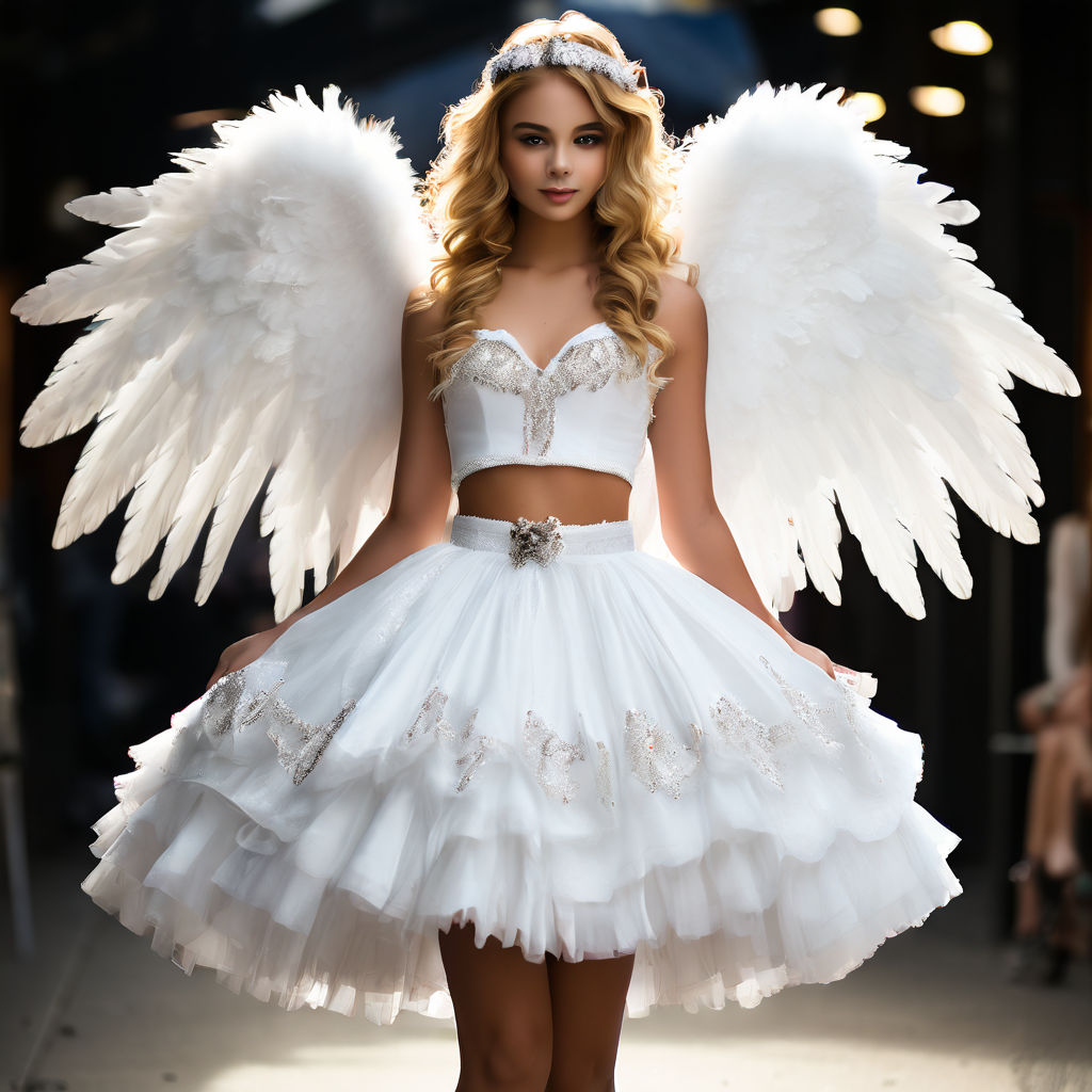 Teen girls in angel costume by Fishy - Playground