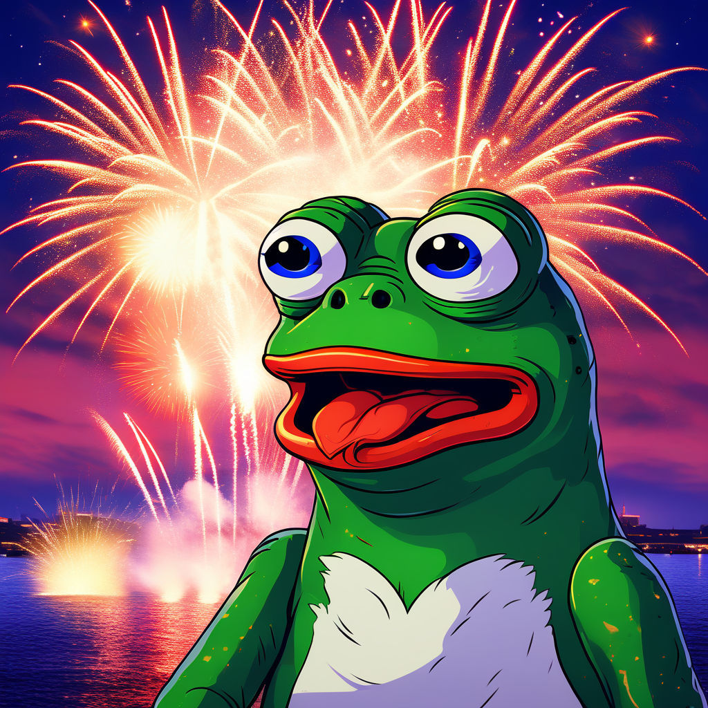 Original Pepe the Frog with Fireworks by Alexander Chapman - Playground